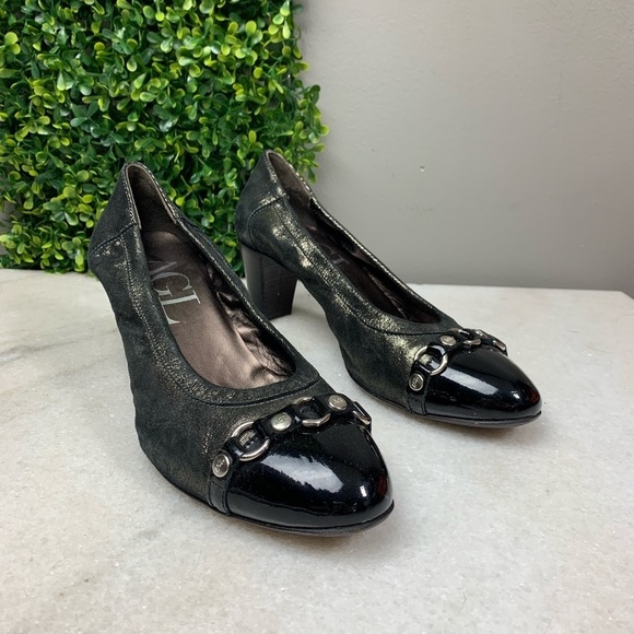 AGL Cap Toe Block Heels – US 8075